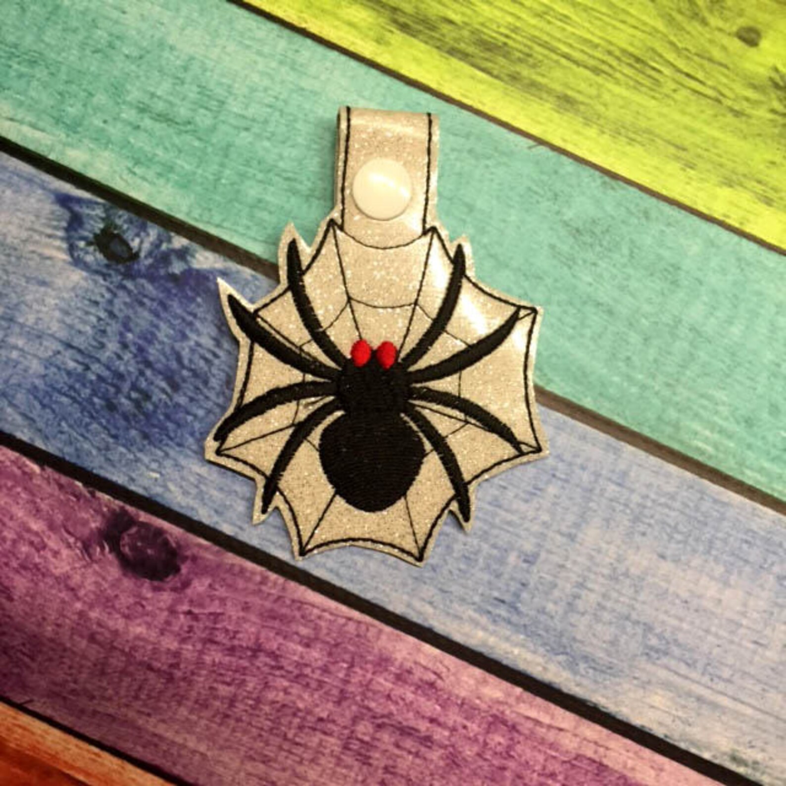 In the Hoop Spider Snap Key Fob Embroidery Machine Design - Etsy