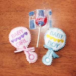 In the Hoop Baby Rattle Lollipop Cover Design Set for Embroidery ...