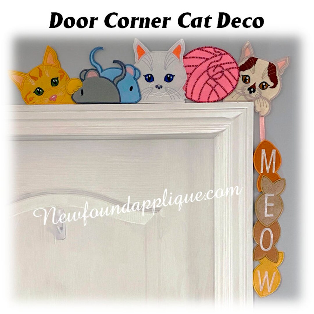 In the Hoop Cat Door Corner Decor Embroidery Machine Design - Etsy