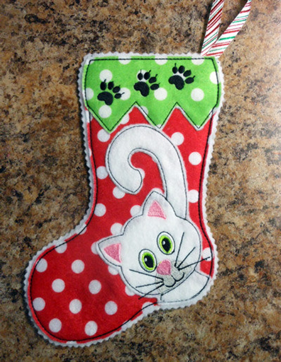 In the Hoop Mini Cat Stocking 1 Embroidery Machine Design - Etsy