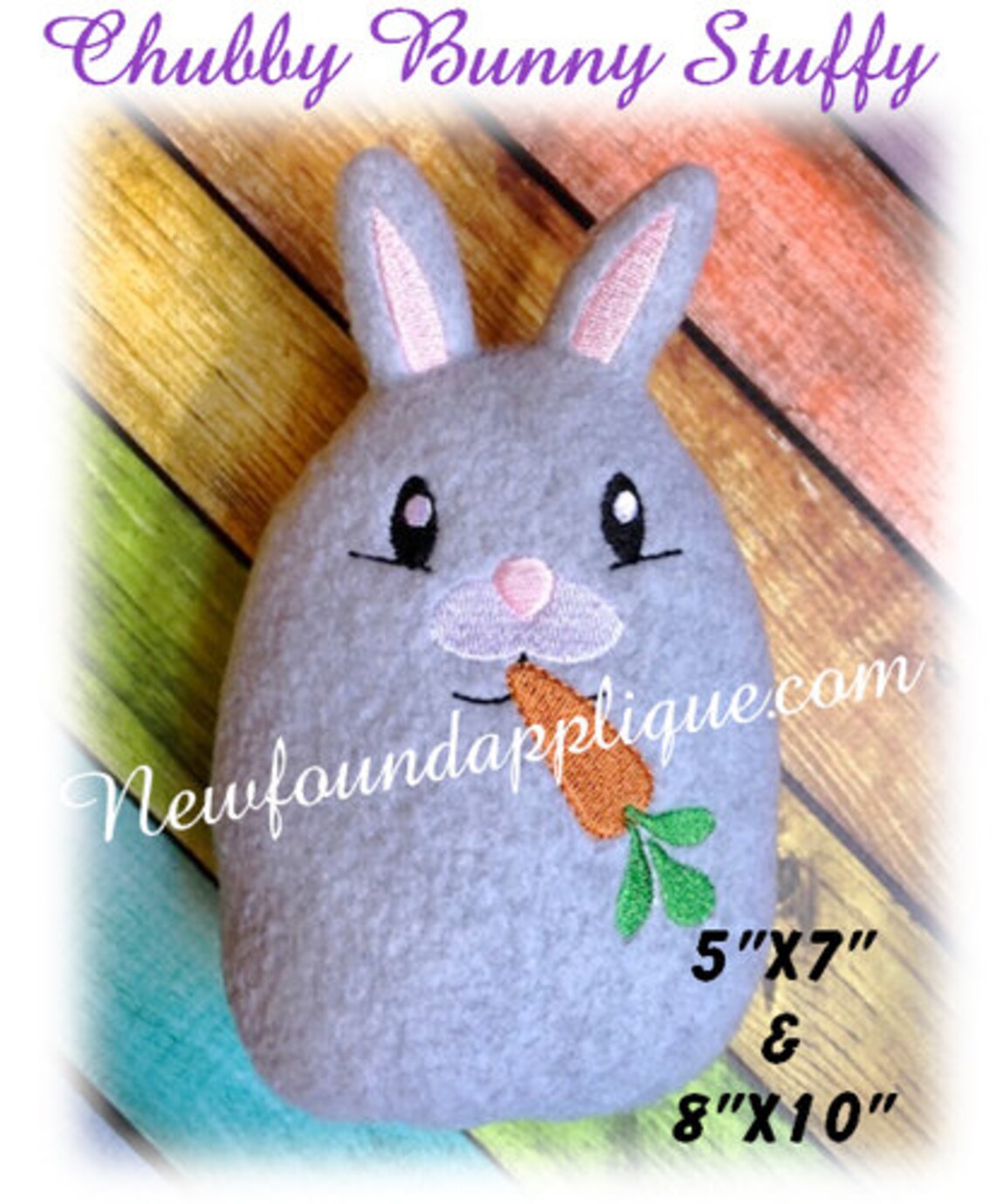 In The Hoop Chubby Bunnty Stuffy With Carrot for 5x7 and 8x10 | Etsy