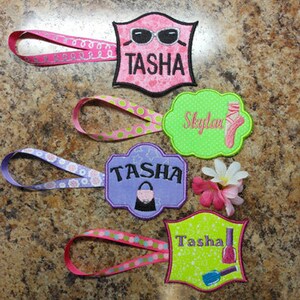 In the Hoop Bag Tag Embroidery Machine Design Set - Etsy