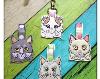 In the Hoop Flat Coaster Kitty Embroidery Machine Design Set | Etsy