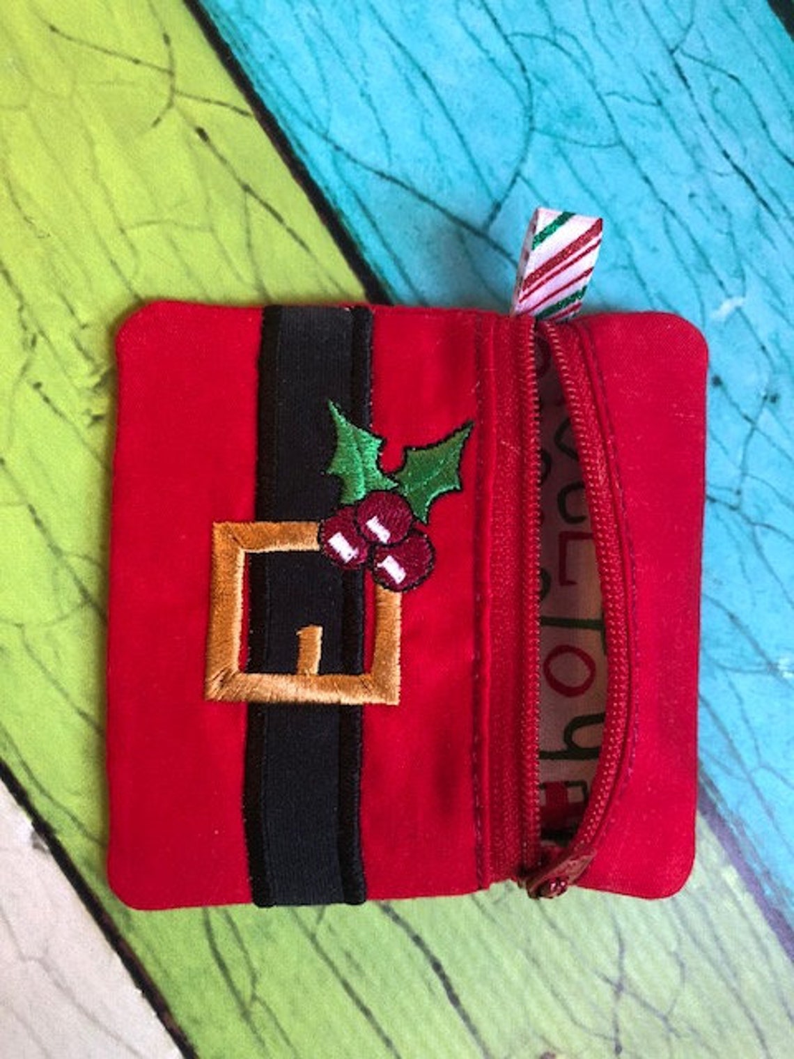 In the Hoop Santa Belt W Holly Zipped Case Embroidery Machine - Etsy