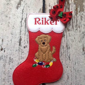 In the Hoop Golden Retriever Stocking and Ornament Embroidery Machine ...