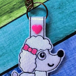 In the Hoop Toy Poodle Key Fob Embroidery Machine Design - Etsy