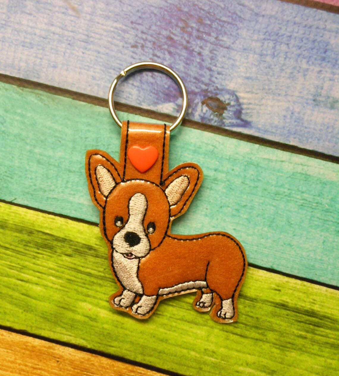 IN the Hoop Welsh Corgi Key Fob Embroidery Machine Design - Etsy