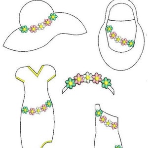 In the Hoop Dress up Fun Doll Floral Wardrobe Embroidery Machine Design ...
