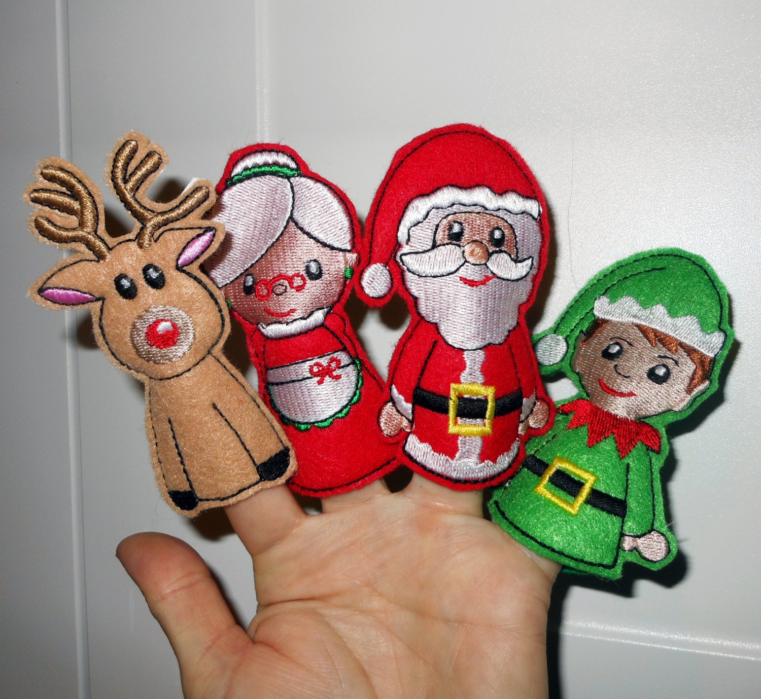 In the Hoop Christmas Finger Puppet Embroidery Machine Design - Etsy