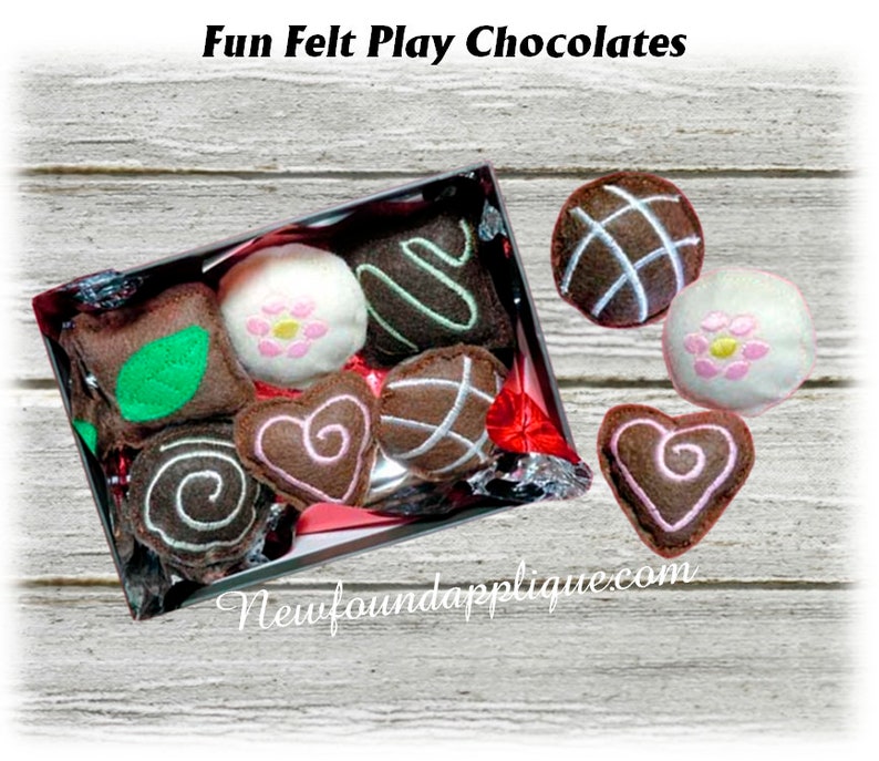 In the Hoop Fun Felt Chocolates Embroidery Machine Design - Etsy