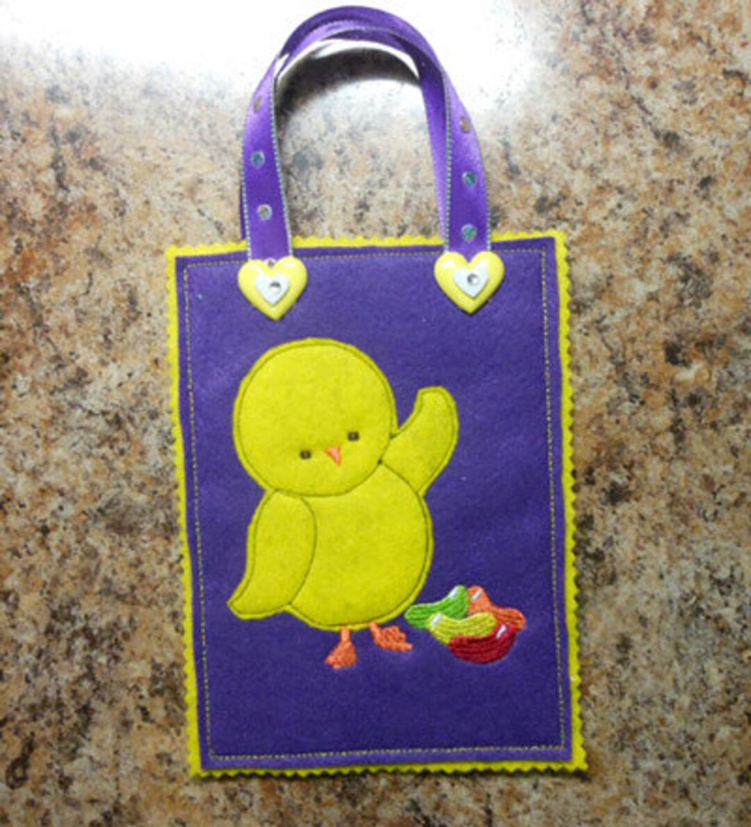 In the Hoop Easter Chick Gift Bag Embroidery Machine Design - Etsy