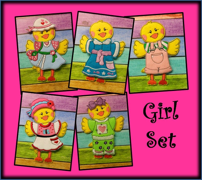 In the Hoop Dress up Chick Embroidery Machine Design Set for 5"x7" Hoop ...