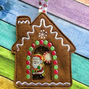 In the Hoop Gingerbread House Treat Pocket Picture Frame Ornament ...