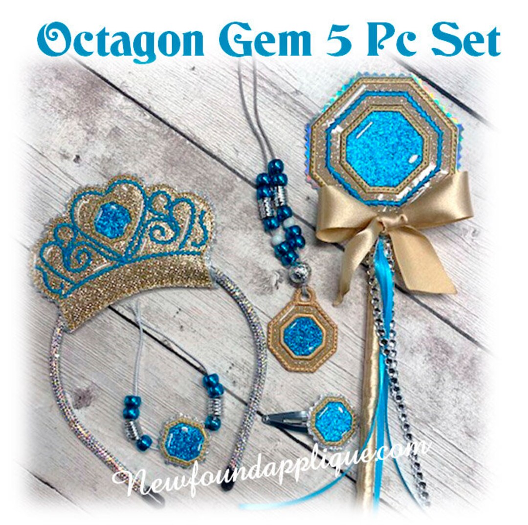 In the Hoop Octagon Gem Embroidery Machine Design Set - Etsy