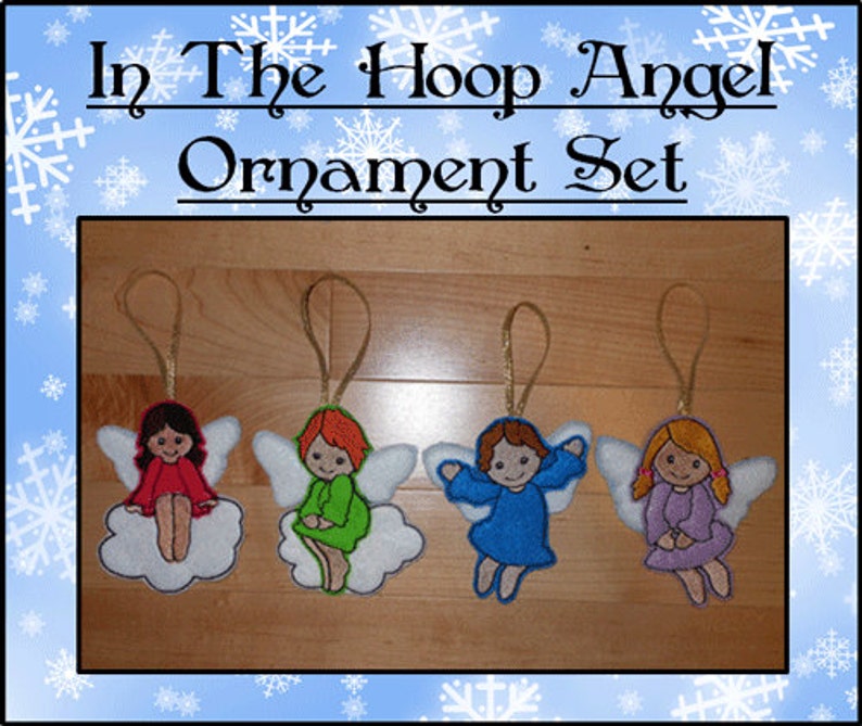 In the Hoop Angel Christmas Tree Ornament Embroidery Machine - Etsy