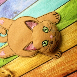 In the Hoop Flat Coaster Kitty Embroidery Machine Design Set - Etsy