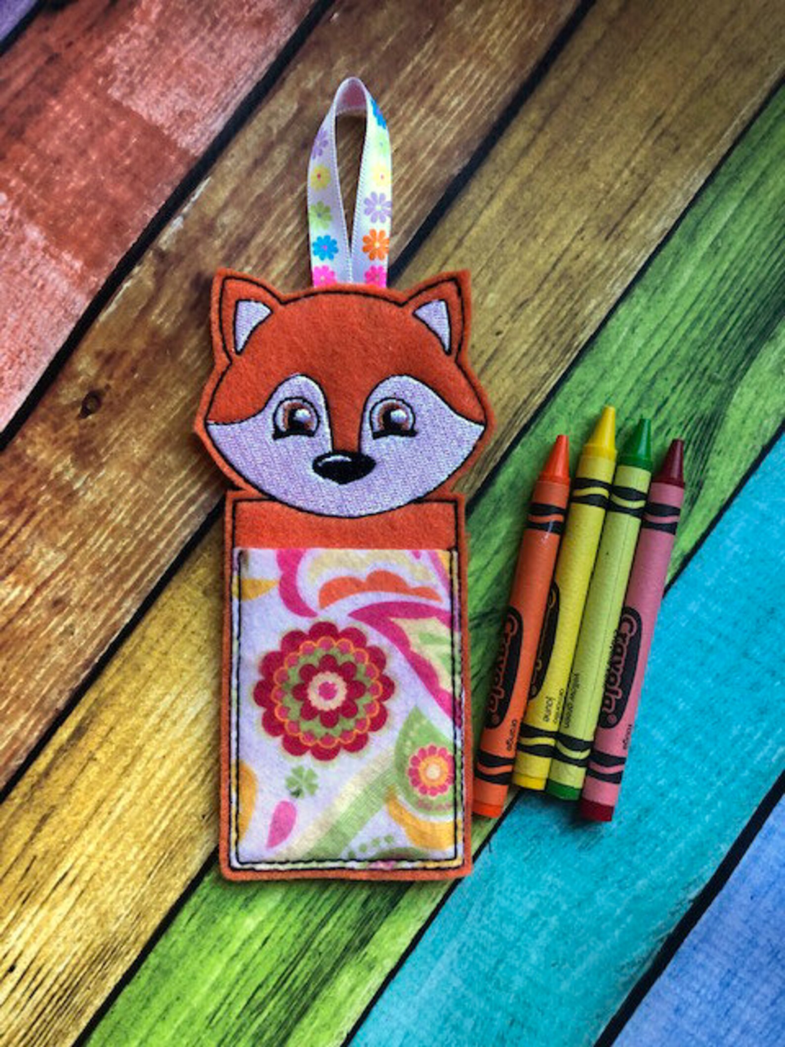 In the Hoop Fox Crayon/treat Holder Embroidery Machine Design - Etsy