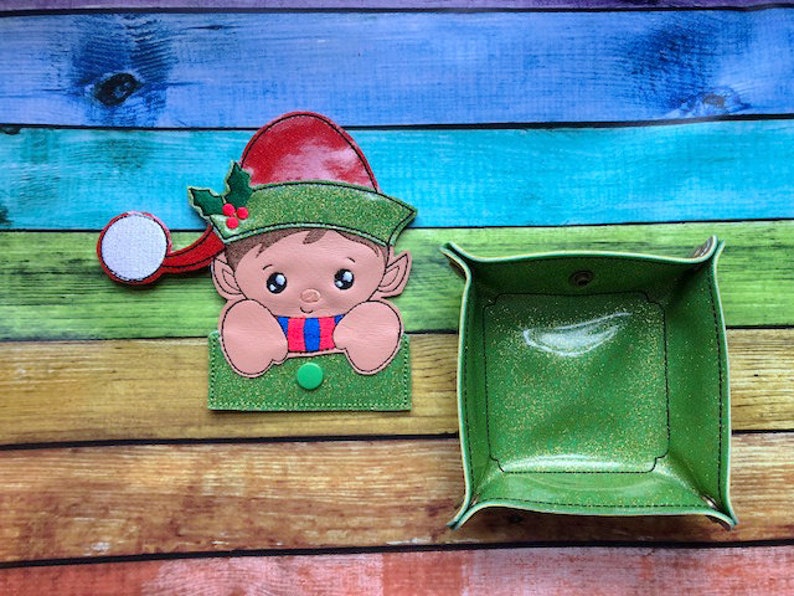 In the Hoop Boy Elf Peeker Snap Tray Embroidery Machine Design | Etsy
