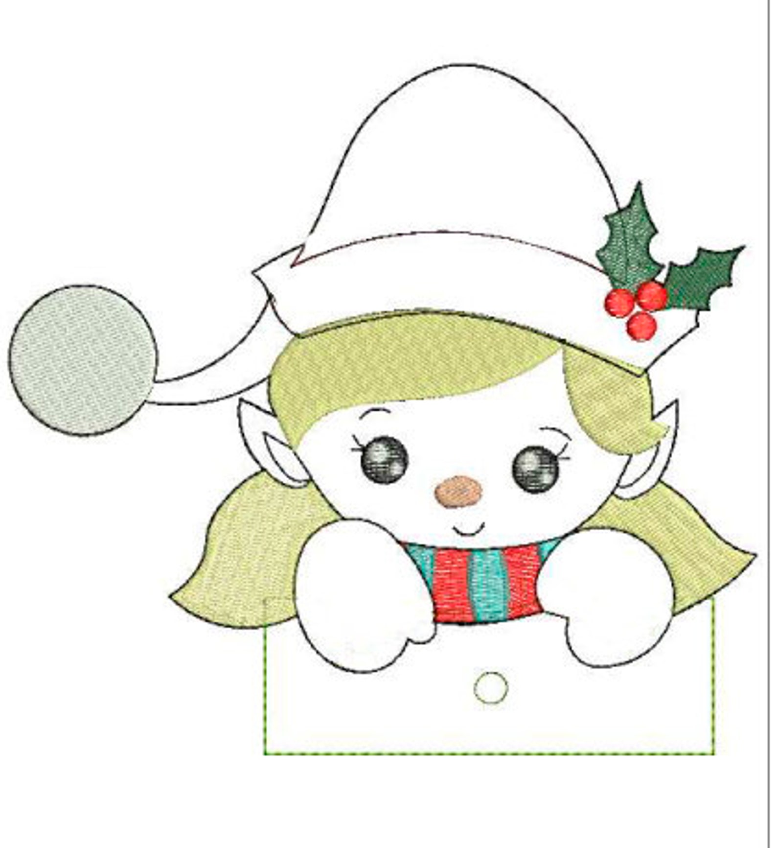 I the Hoop Girl Elf Peeker Snap Tray Embroidery Machine Design - Etsy