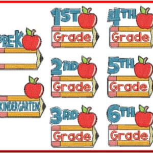 In the Hoop School Grade Tags Embroidery Machine Design Set - Etsy