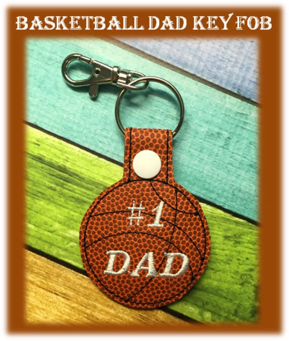In the Hoop Basketball Dad Key Fob Embroidery Machine Design - Etsy