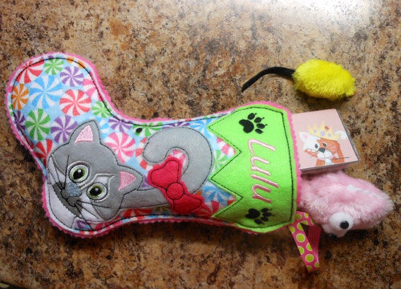 IN the Hoop Cat Christmas Stocking 2 Embroidery Machine Design - Etsy