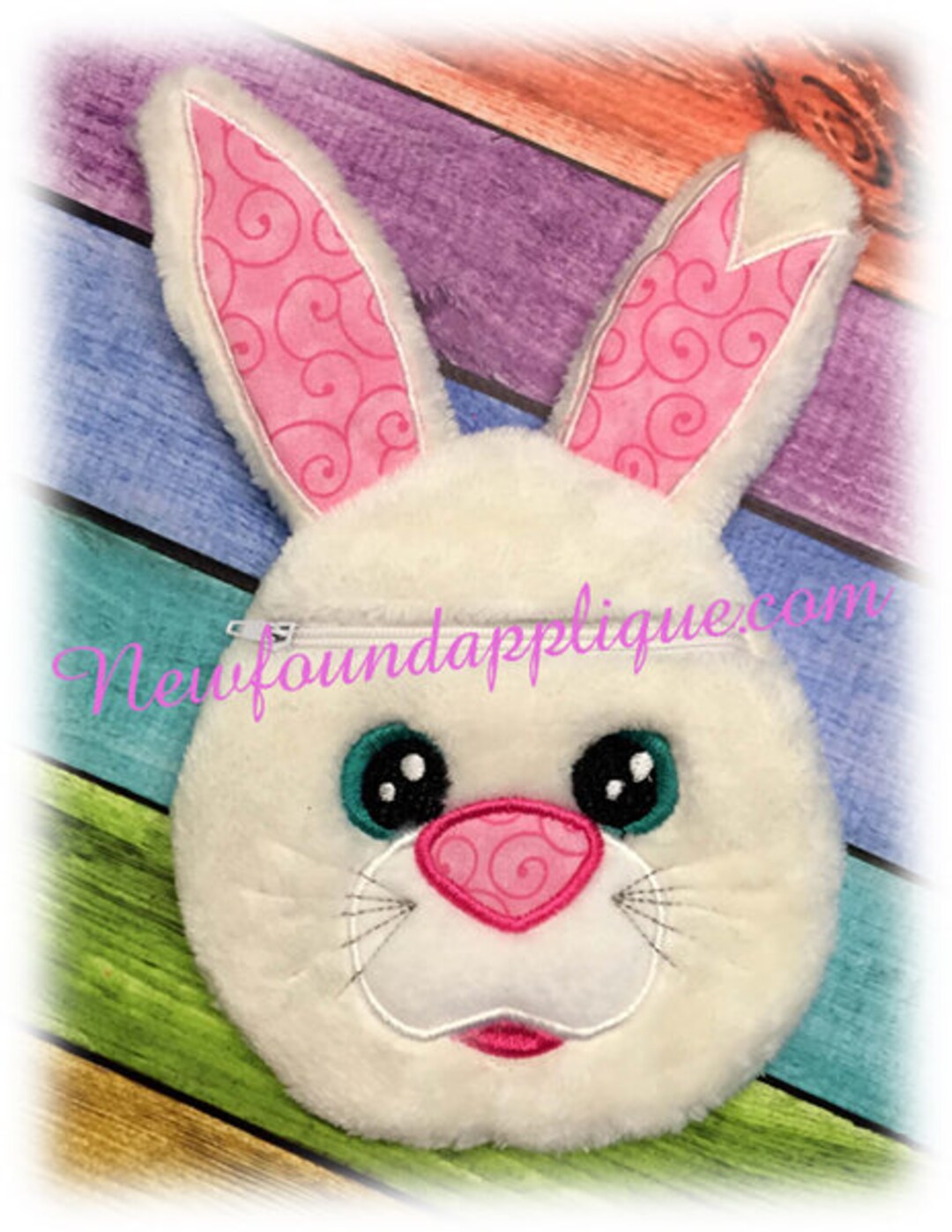 In the Hoop Easter Bunny Zipped Case Embroidery Machine Design for 5"x7 ...