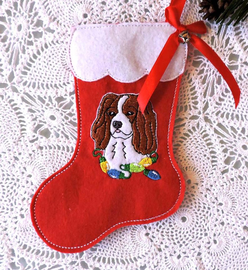 In the Hoop King Charles Stocking and Heart Ornament - Etsy