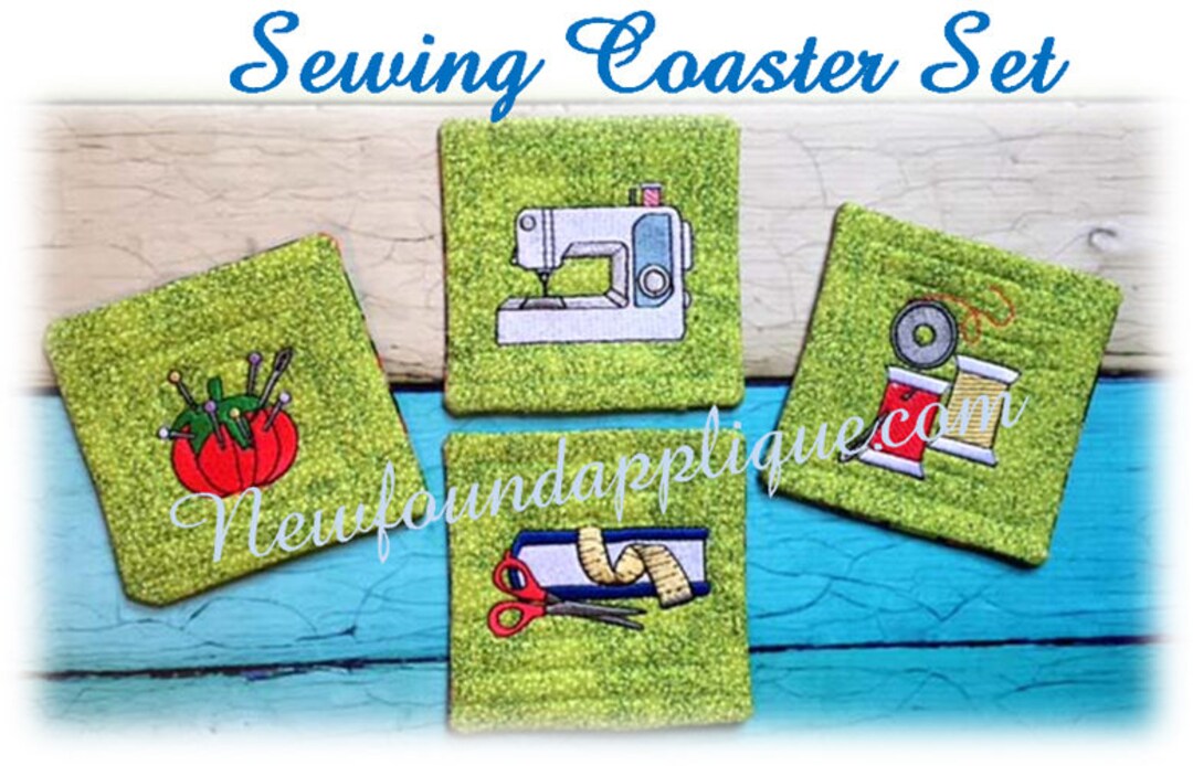 In the Hoop Sewing Coaster Embroidery Machine Design Set - Etsy