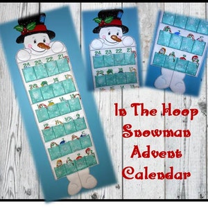 In the Hoop Snowman Advent Calendar Embroidery Machine Design - Etsy