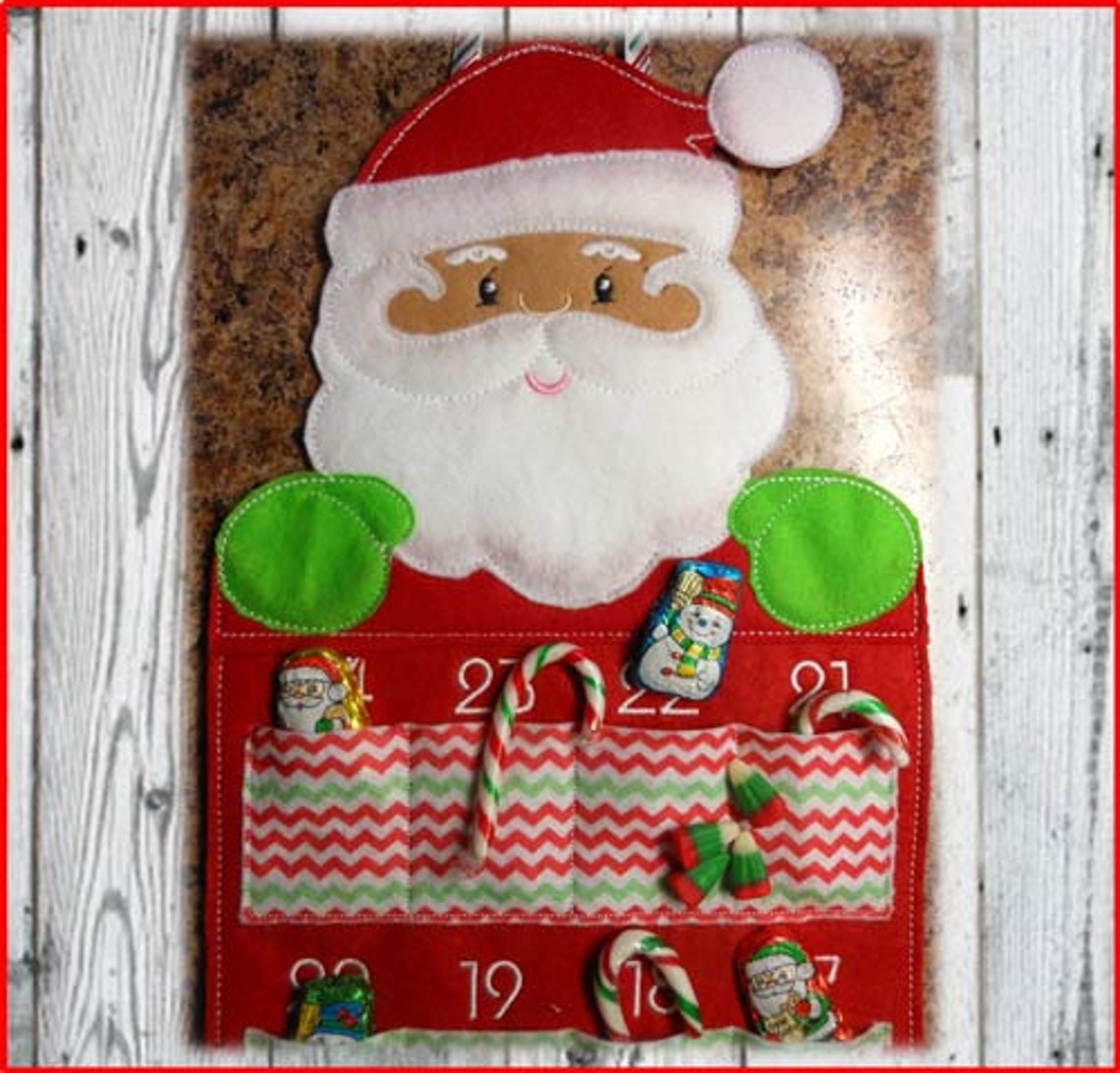 In the Hoop Advent Countdown Santa Calendar Embroidery Machine Design ...