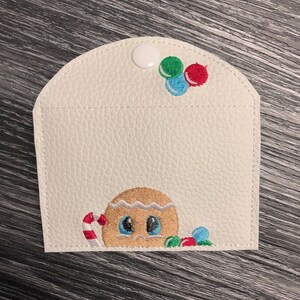 In the Hoop Gingerbread Card Coin Purse Case Embroidery Machine Design ...