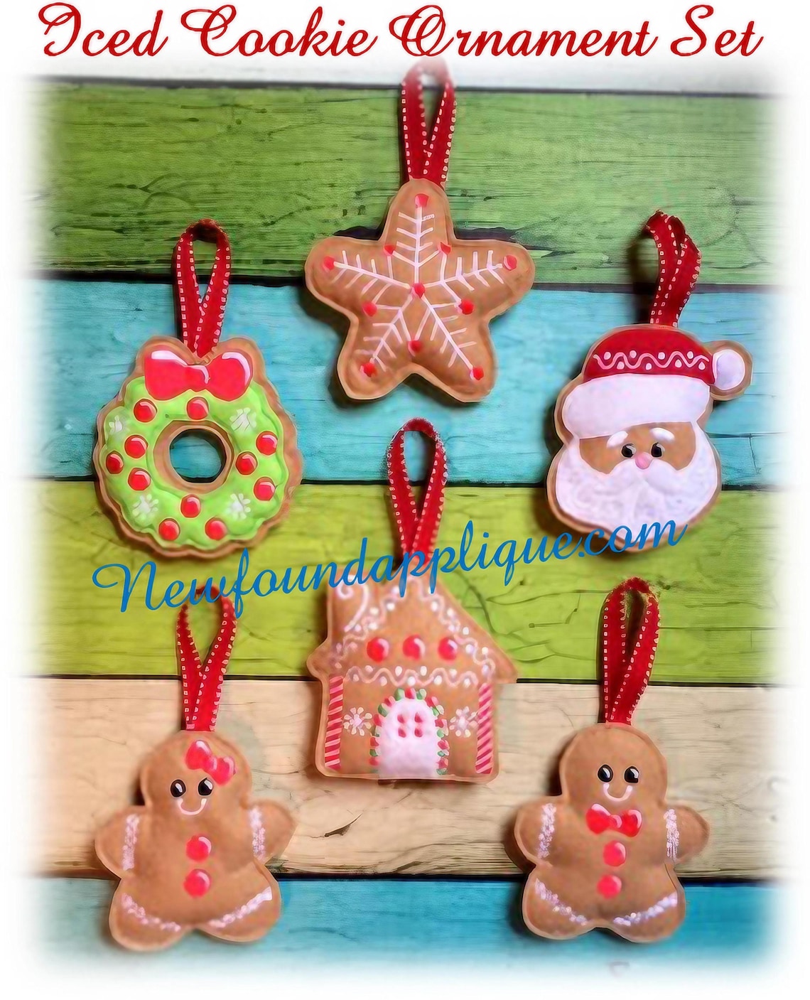 Cookie Ornaments With Icing Embroidery Design Set - Etsy