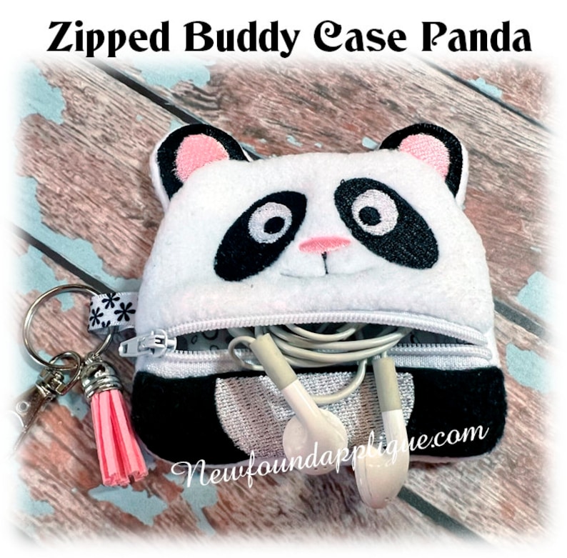 In the Hoop Zipped Buddy Case Panda Embroidery Machine Design - Etsy