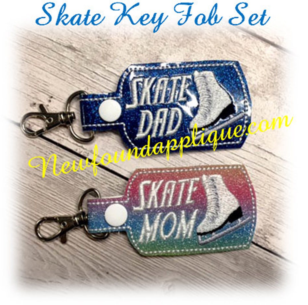 In the Hoop SKATE MOM & DAD Key Fob Embroidery Machine Design Set - Etsy