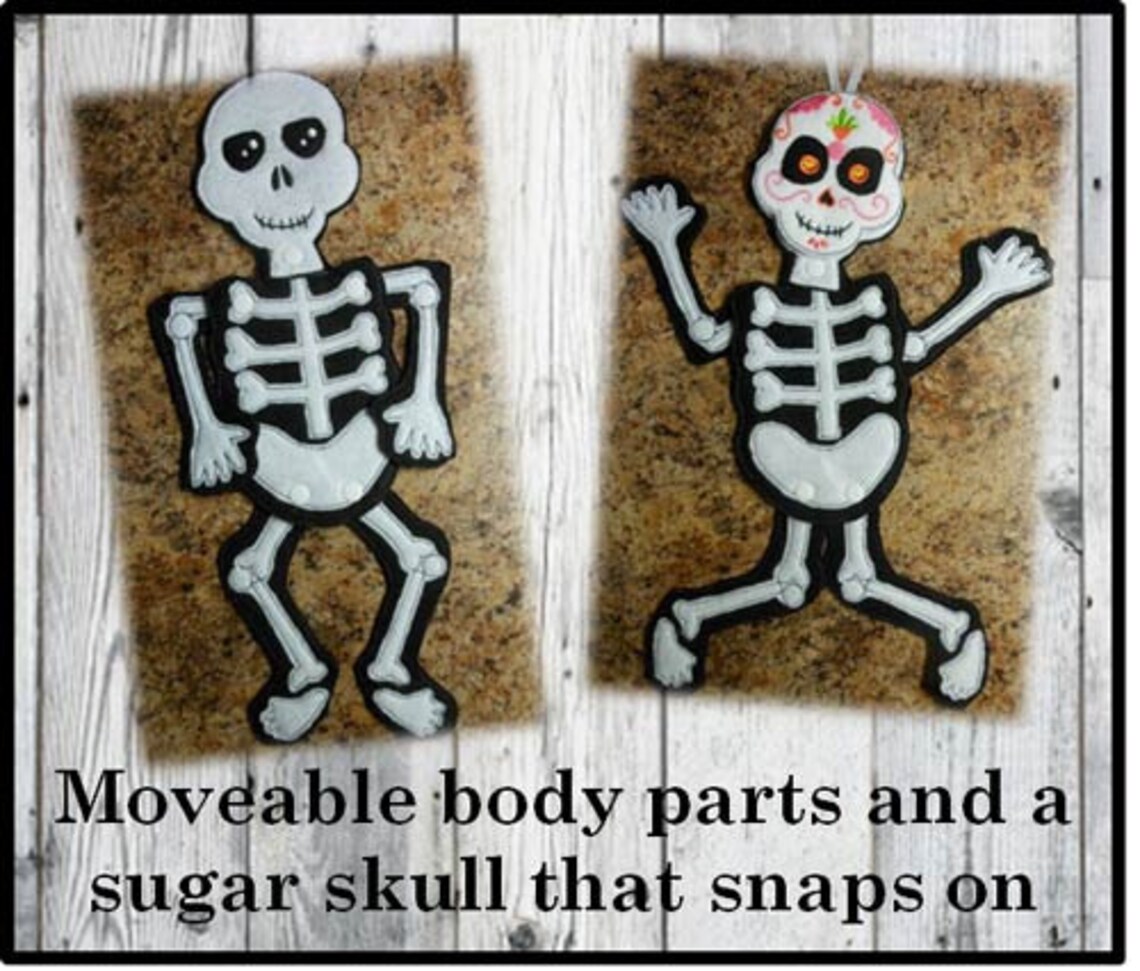 In the Hoop Snapped Skeleton Wall Hanging Embroidery Machine - Etsy