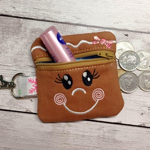 In the Hoop Gingerbread Girl Zipped Coin Purse Embroidery Machine ...