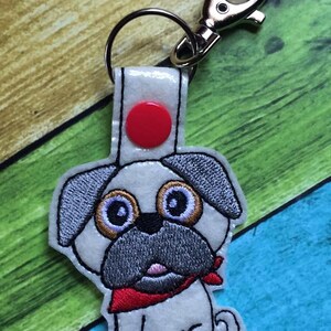 In the Hoop Toy Dog Snap Key Fob Embroidry Machine Design Set - Etsy