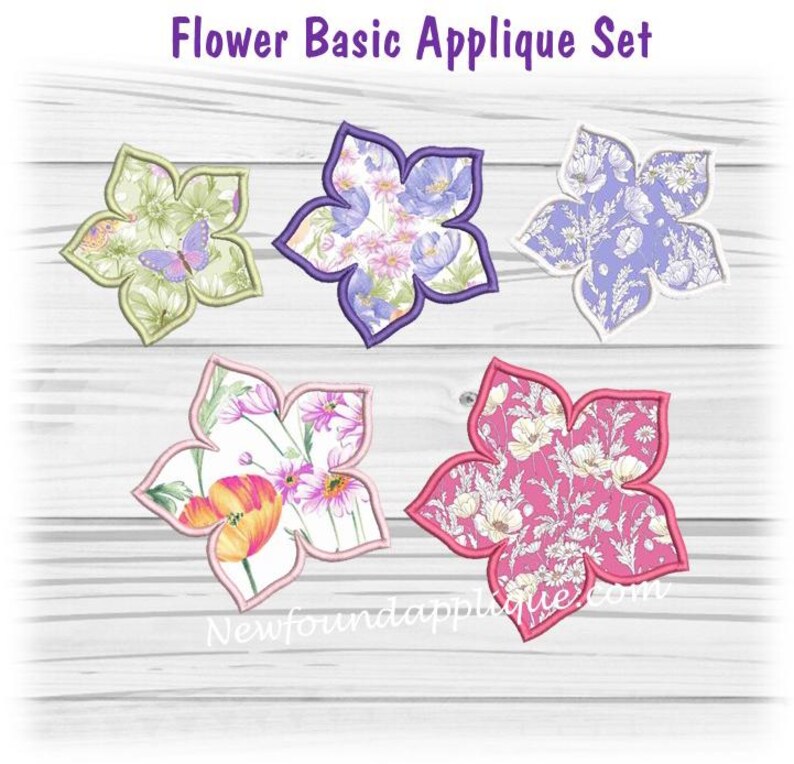 Basic Flower Applique Design Set - Etsy