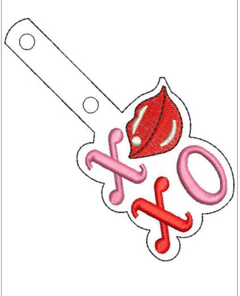 In the Hoop XOXO Key Fob Embroidery Machine Design - Etsy