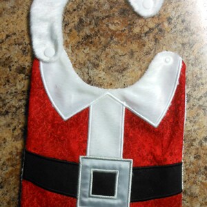 In the Hoop Santa Shirt Baby Bib Embroidery Machine Design for 8x10 ...