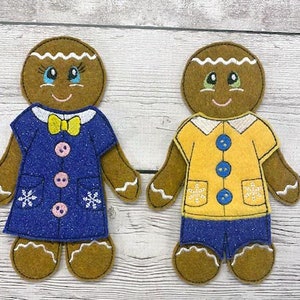 In the Hoop Gingerbread Dress up Embroidery Machine Design Set - Etsy