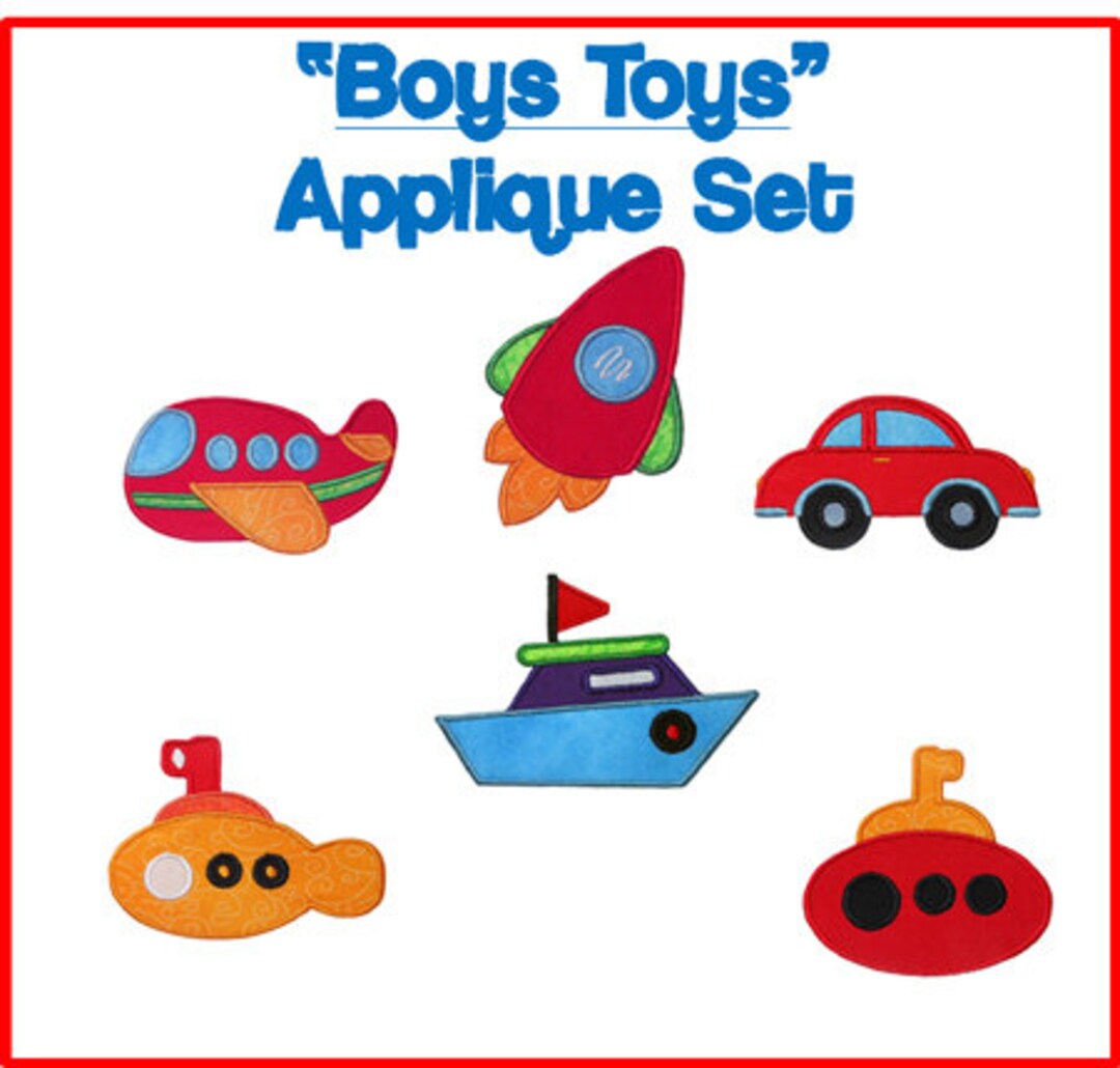 Boys Toys Applique Embroidery Machine Design Set - Etsy
