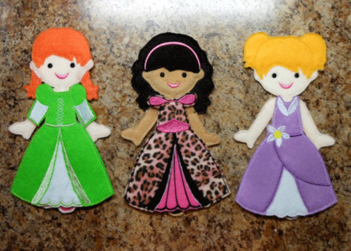 Felt Dress up Fun Doll Ball Gown Embroidery Machine Design Set - Etsy