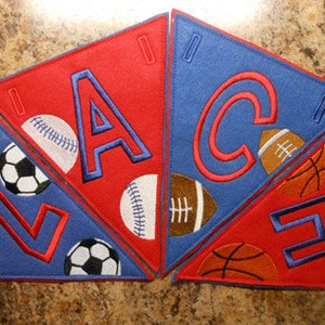 In the Hoop Triangle Sports Ball Banner Embroidery Machine Design Set ...