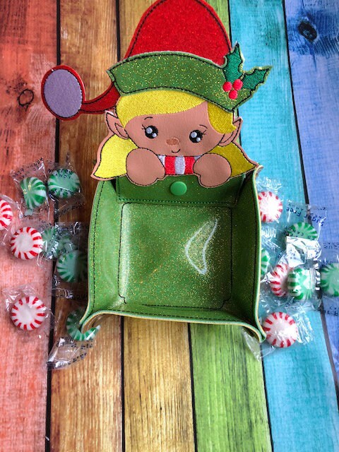 I the Hoop Girl Elf Peeker Snap Tray Embroidery Machine Design - Etsy