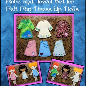 In the Hoop Towel N Robe Set for Felt Fun Dolls ( Embroidery Machine ...