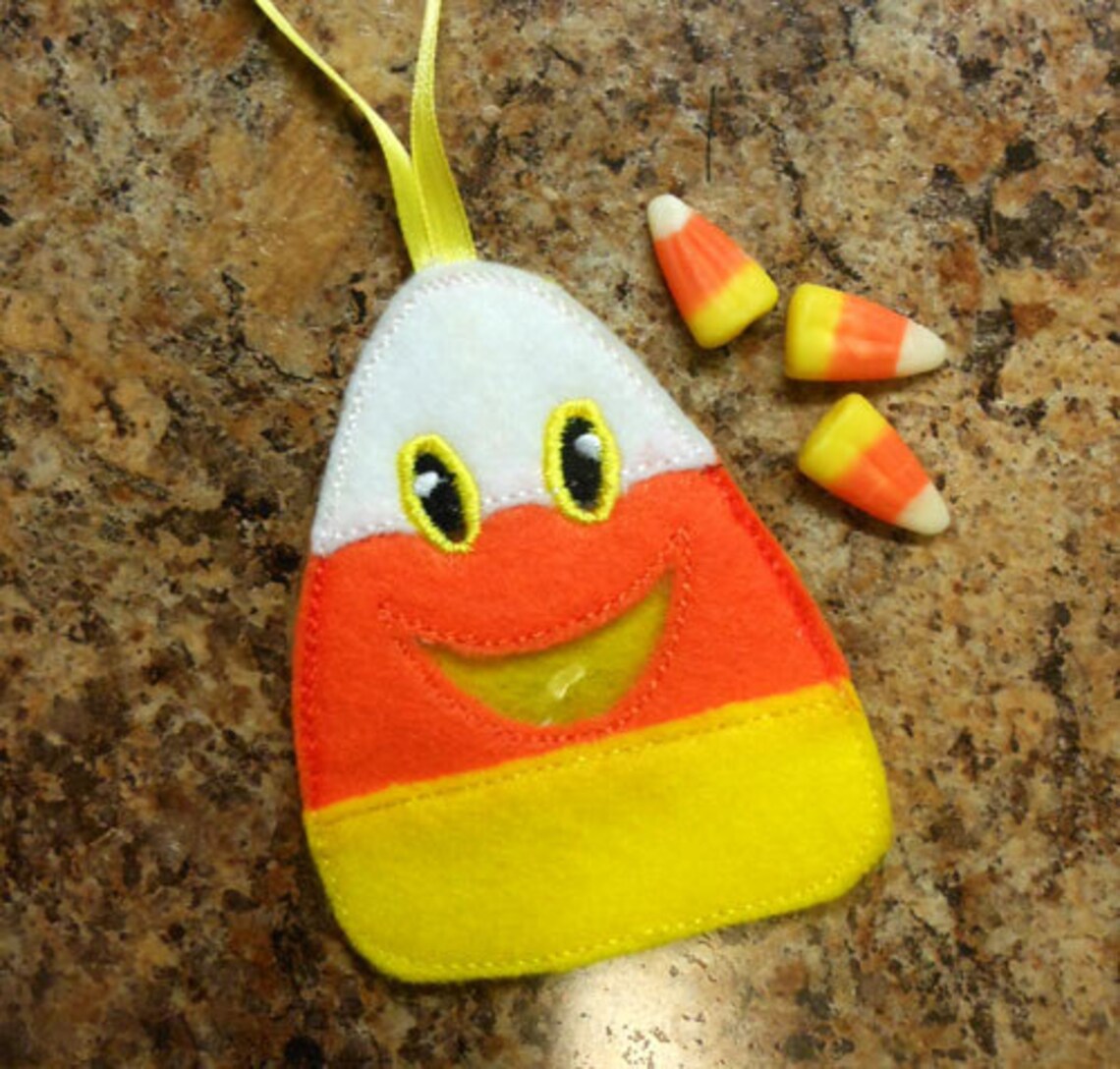 In the Hoop Candy Corn Candy Pocket Embroidery Machine Design - Etsy