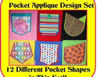 Machine Embroidery Design Applique Mini in the Hoop Square Pocket ...