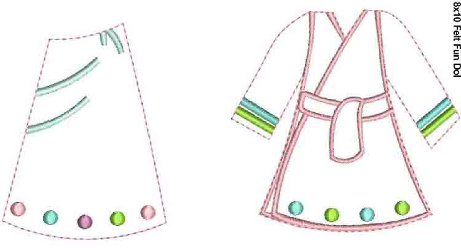 In the Hoop Towel N Robe Set for Felt Fun Dolls Embroidery | Etsy